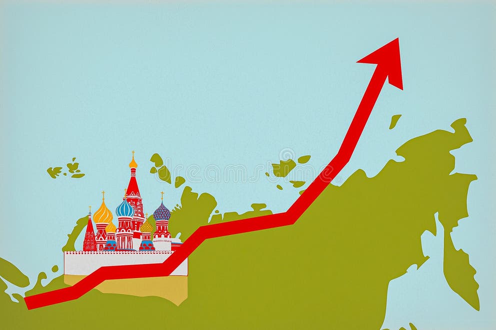 Economic Growth in Russia, Business Development Stock Illustration ...