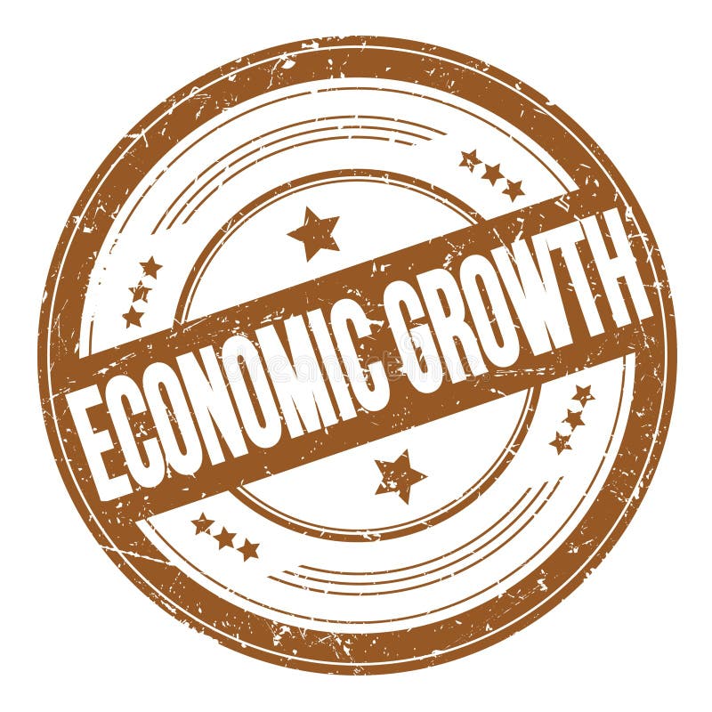 ECONOMIC GROWTH Text on Brown Round Grungy Stamp Stock Illustration ...
