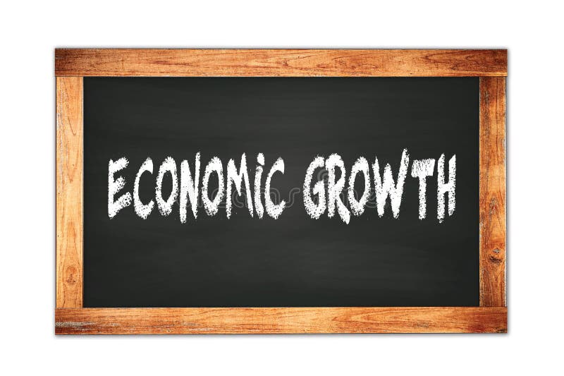 ECONOMIC GROWTH Text Written on Wooden Frame School Blackboard Stock ...