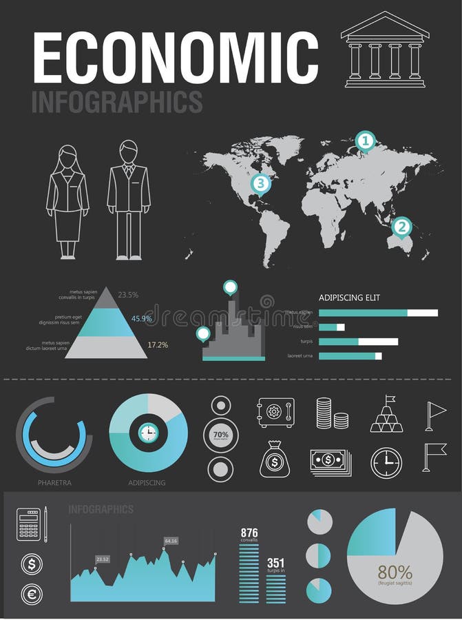 Economic infographic stock vector. Illustration of laptop - 21846652