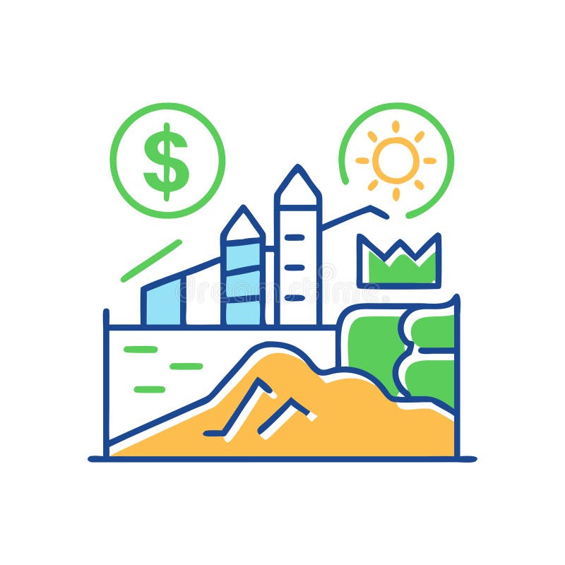 Economic Landscape Icon stock vector. Illustration of intelligence ...