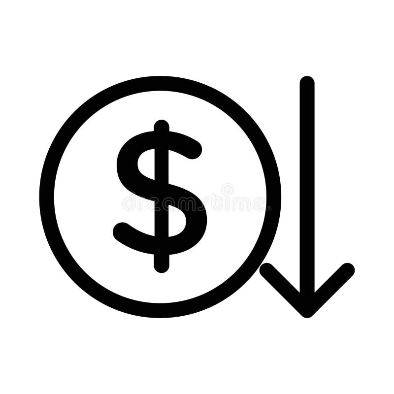 Economic Loss Linear Logo Mark in Black and White Stock Vector ...