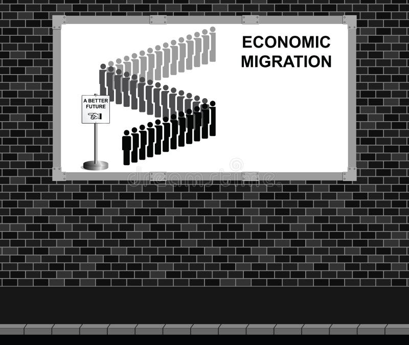 Economic Migration Advertising Board Stock Vector - Illustration of ...