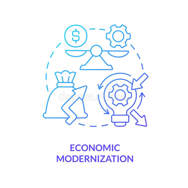 Economic Modernization Blue Gradient Concept Icon Stock Vector ...