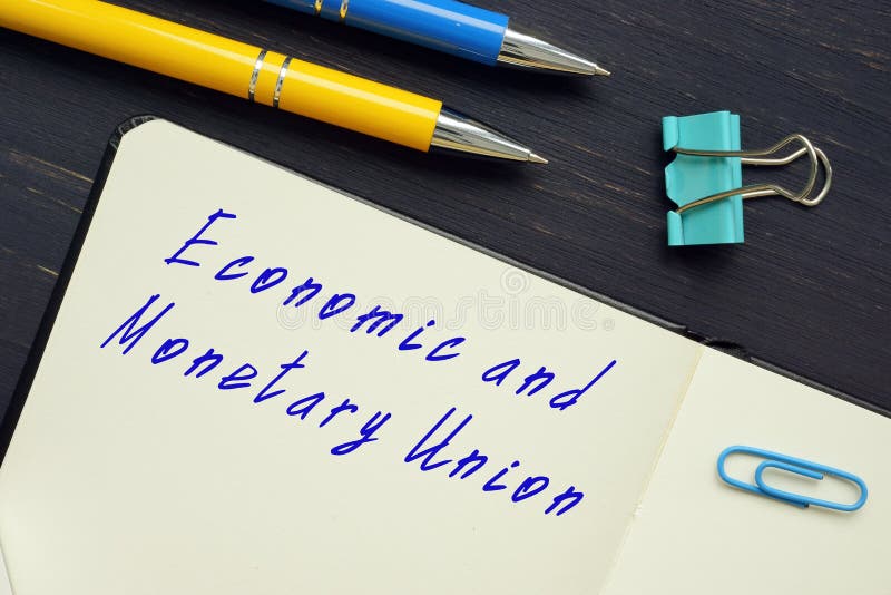 Economic and Monetary Union Phrase on the Sheet Stock Photo - Image of ...