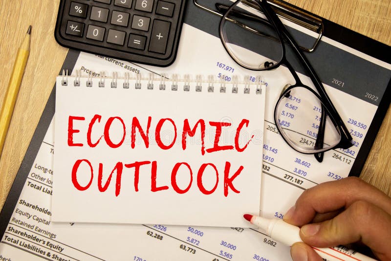 Economic Outlook Concept. Financial, Business Review or Economic Growth ...