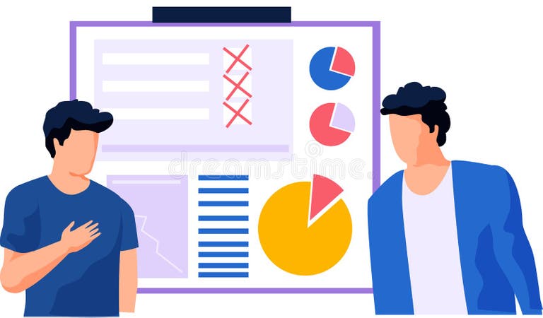 Economic Problems, Declining Indicators of Profit Concept. Guys Work with Statistical Data ...