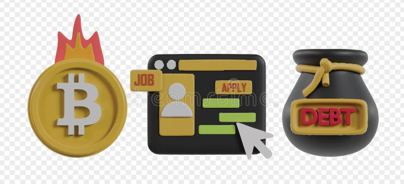 Economic Recession 3d Icon Render Clipart Stock Illustration ...