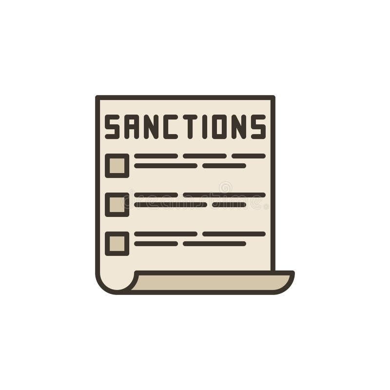 Economic Sanctions Document Vector Concept Colored Icon or Sign Stock ...