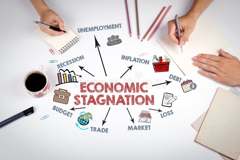 Economic Stagnation Crisis. the Meeting at the White Office Table Stock Photo - Image of budget ...