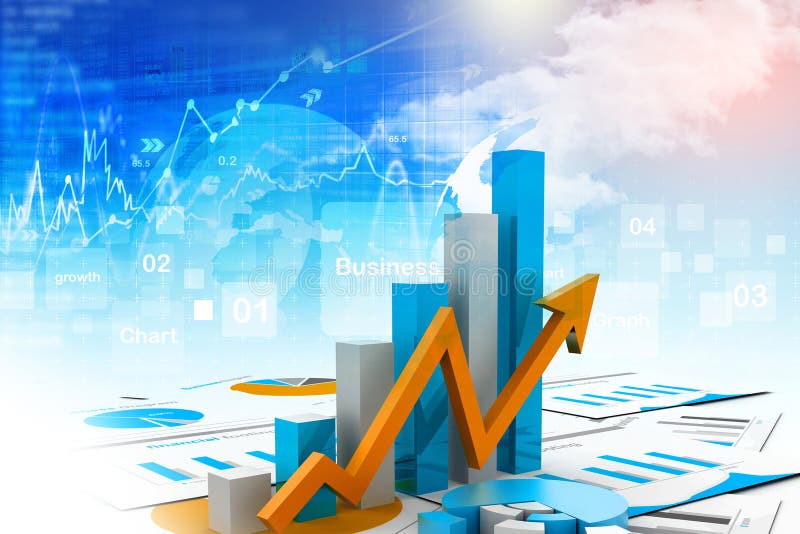 Economical chart and graph stock illustration. Illustration of abstract ...