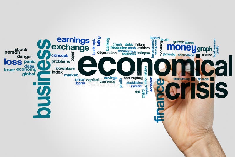 Economical Crisis Cloud Concept on Grey Background Stock Image - Image ...