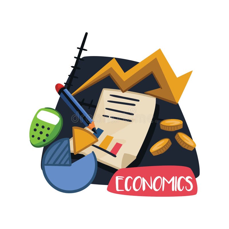 Economics Studies Themed Concept Logo Stock Vector - Illustration of ...