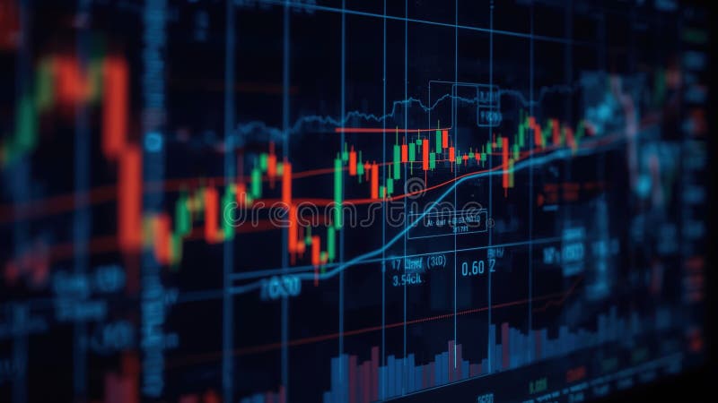 Economics Chart Green, Red and Blue Graphics Stock Illustration ...