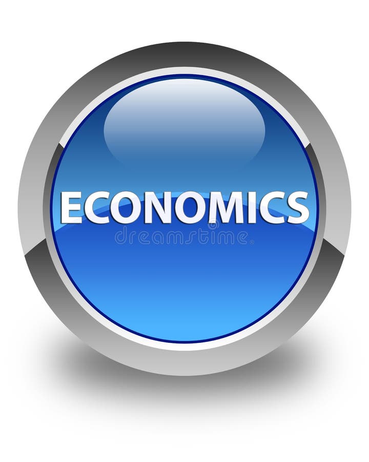 Economics Glossy Blue Round Button Stock Illustration - Illustration of ...