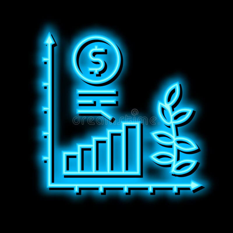 Economics Growth Neon Glow Icon Illustration Stock Vector ...