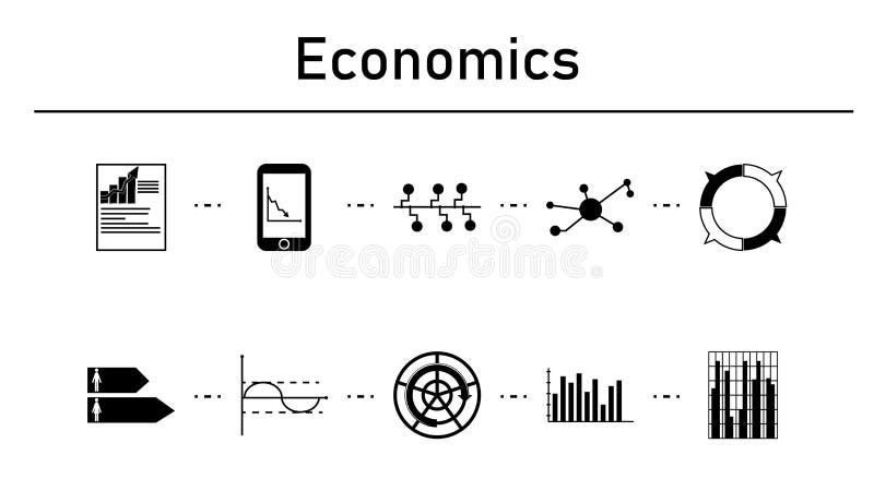 Economics Simple Concept Icons Set Stock Illustration - Illustration of ...