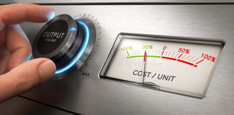 Economies of Scale, Costs Reduction Stock Illustration - Illustration ...