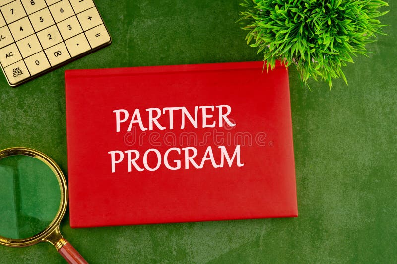 Economy and Business Concept. PARTNER PROGRAM on the Red Book, Business ...