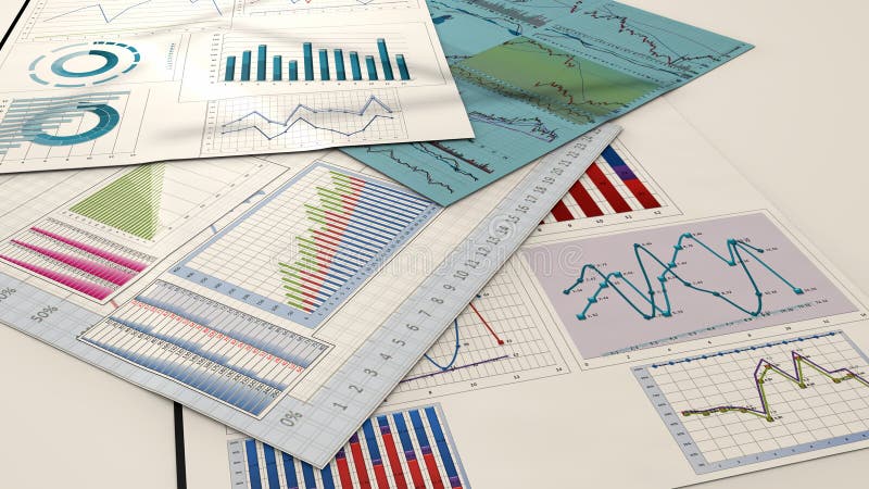 Economy charts stock illustration. Illustration of commerce - 40086567