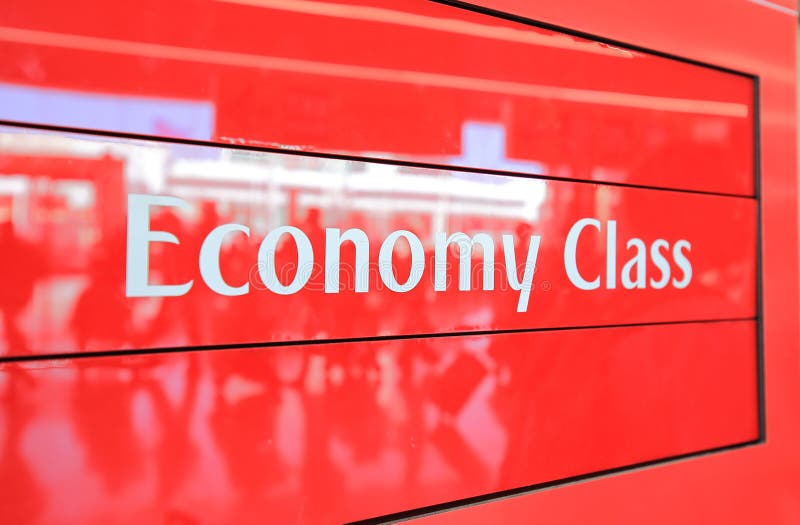 Economy Class Sign Check in Airport Stock Photo - Image of logo, check ...