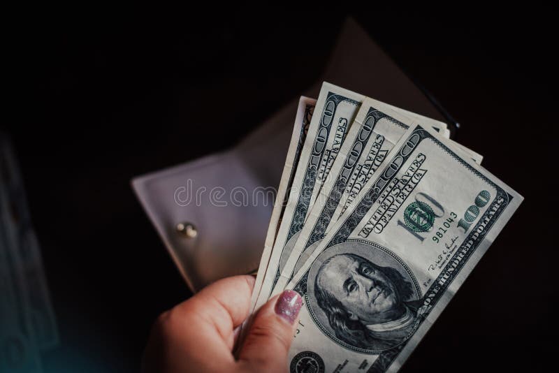 Economy Concept, Money Distribution. Wallet with Money. Dollar Stock ...