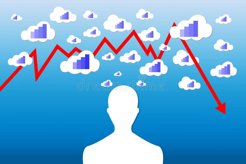 Economy decrease concept stock vector. Illustration of person - 64680717