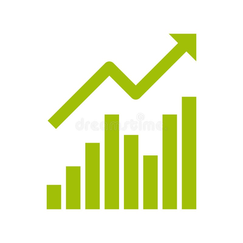 Economy Growth Icon. Growing Bar Graph Icon on White Background Stock Vector - Illustration of ...