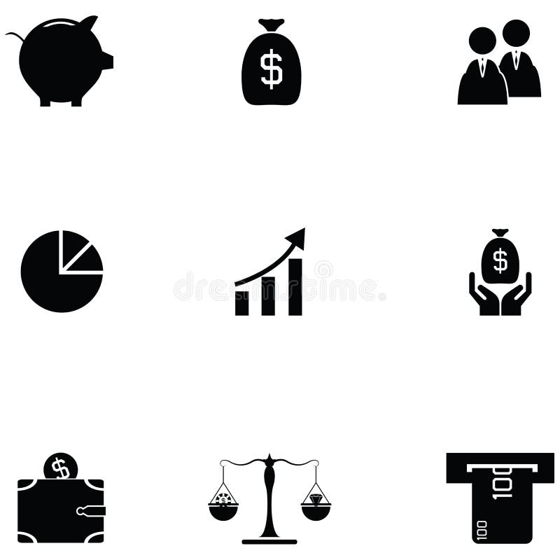 Economy icon set stock vector. Illustration of card - 120563632