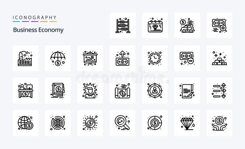 25 Economy Line icon pack stock vector. Illustration of finance - 264528238