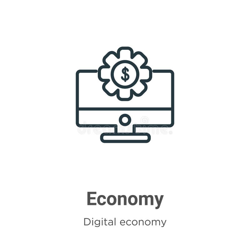 Economy Outline Vector Icon. Thin Line Black Economy Icon, Flat Vector ...
