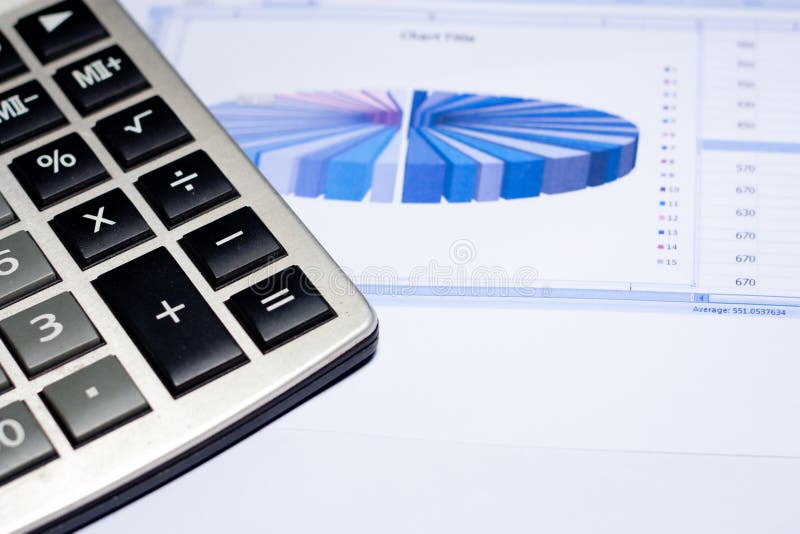 Economy Pie Chart and Caculator Stock Image - Image of account, banking ...