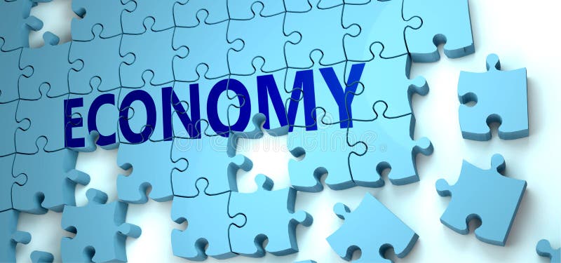 Economy puzzle stock illustration. Illustration of rendering - 62247278