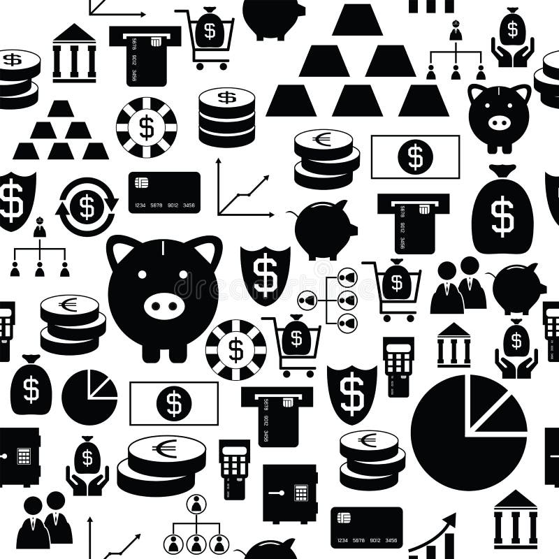 Economy Seamless Pattern Background Icon Stock Vector - Illustration of ...