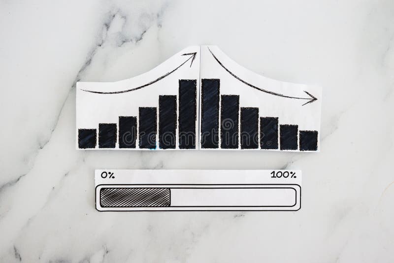 Economy or Statistics Going Up and Down with Progress Bar Loading Stock ...
