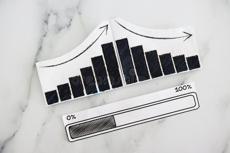 Economy or Statistics Going Up and Down with Progress Bar Loading Stock ...