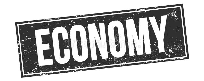 ECONOMY Text on Black Grungy Rectangle Stamp Stock Illustration ...
