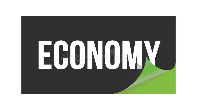 ECONOMY Text Written on Black Green Sticker Stock Illustration ...