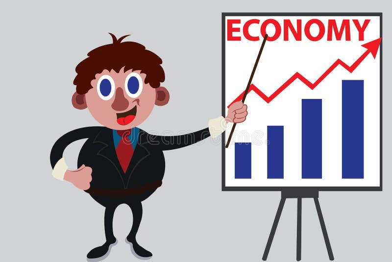 Econoom Die Sommige Grafieken Tonen Vector Illustratie - Illustration ...