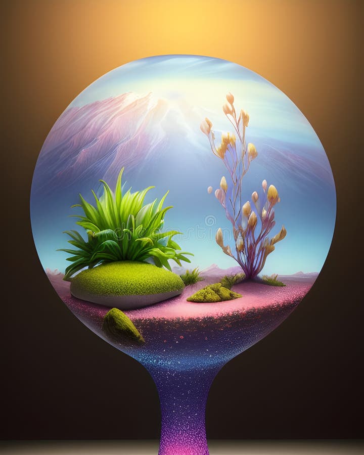 Ecosystem in a bubble stock illustration. Illustration of sustaining ...