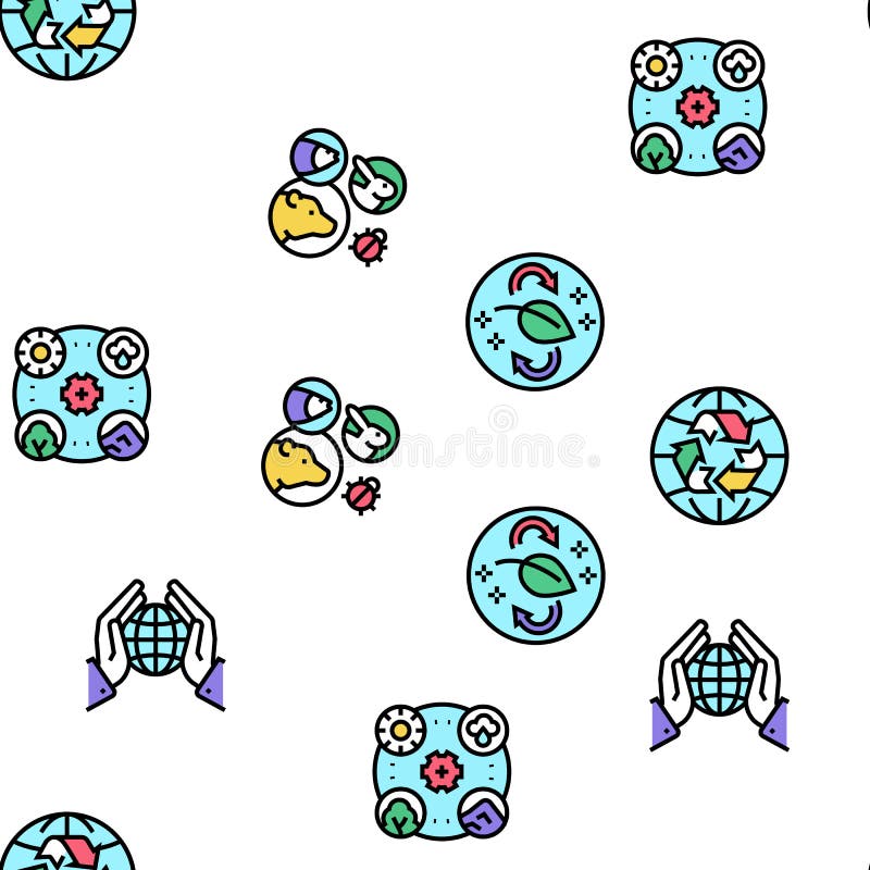 Ecosystem Environment Vector Seamless Pattern Stock Vector ...