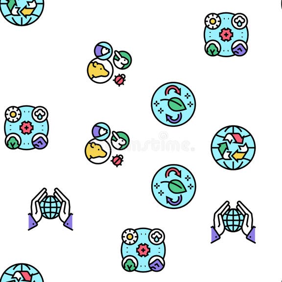 Ecosystem Environment Vector Seamless Pattern Stock Vector ...