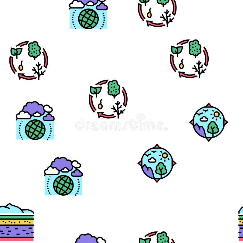 Ecosystem Environment Vector Seamless Pattern Stock Vector ...