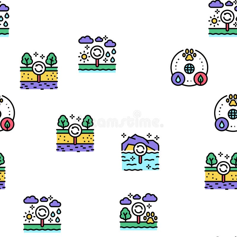 Ecosystem Environment Vector Seamless Pattern Stock Vector ...