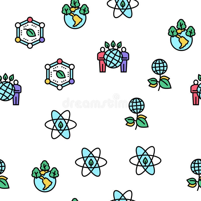 Ecosystem Environment Vector Seamless Pattern Stock Vector ...