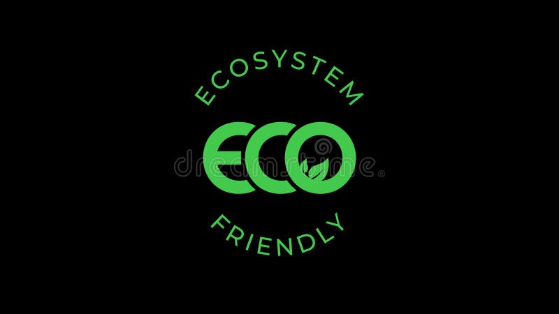 Eco or Eco System Friendly Text Animation with Alpha Matte Channel ...