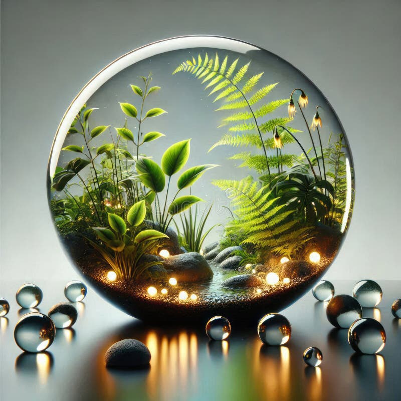 Ecosystem in a glass ball. stock photo. Image of balance - 353158020