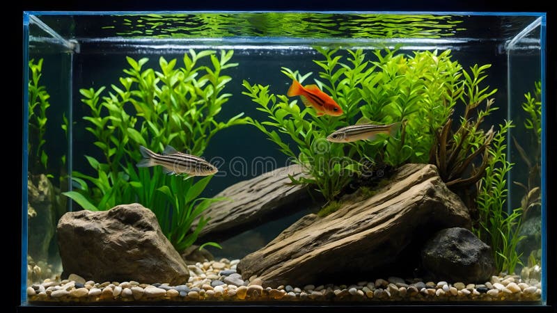 Ecosystem Harmony: Barred Danios in a Biotope Setting Stock Photo ...