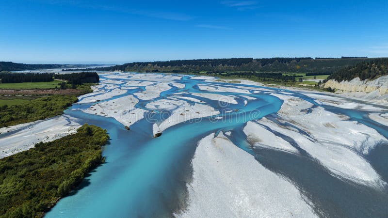 The Ecosystem of the River Lagoon Valley -Aerial View Stock Image ...