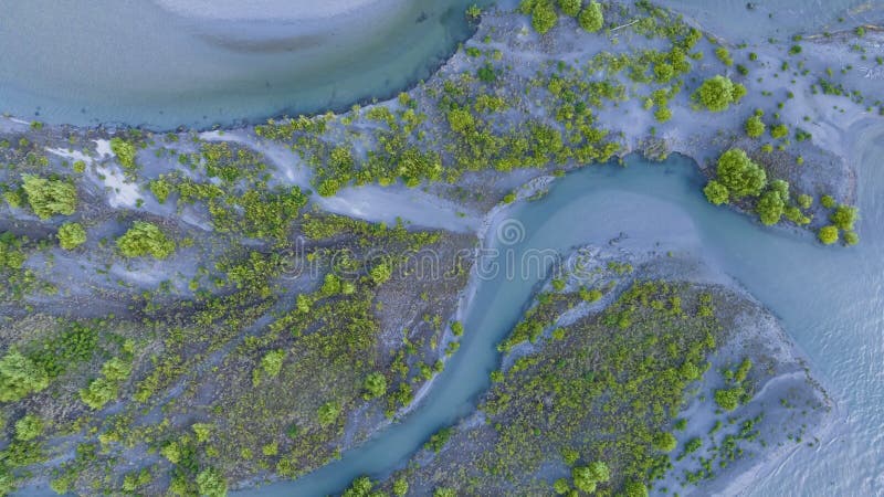 The Ecosystem of the River Lagoon Valley -Aerial View Stock Photo ...